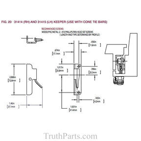 Truth® Strike / Keeper for multipoint lock windows with cone tie bars,